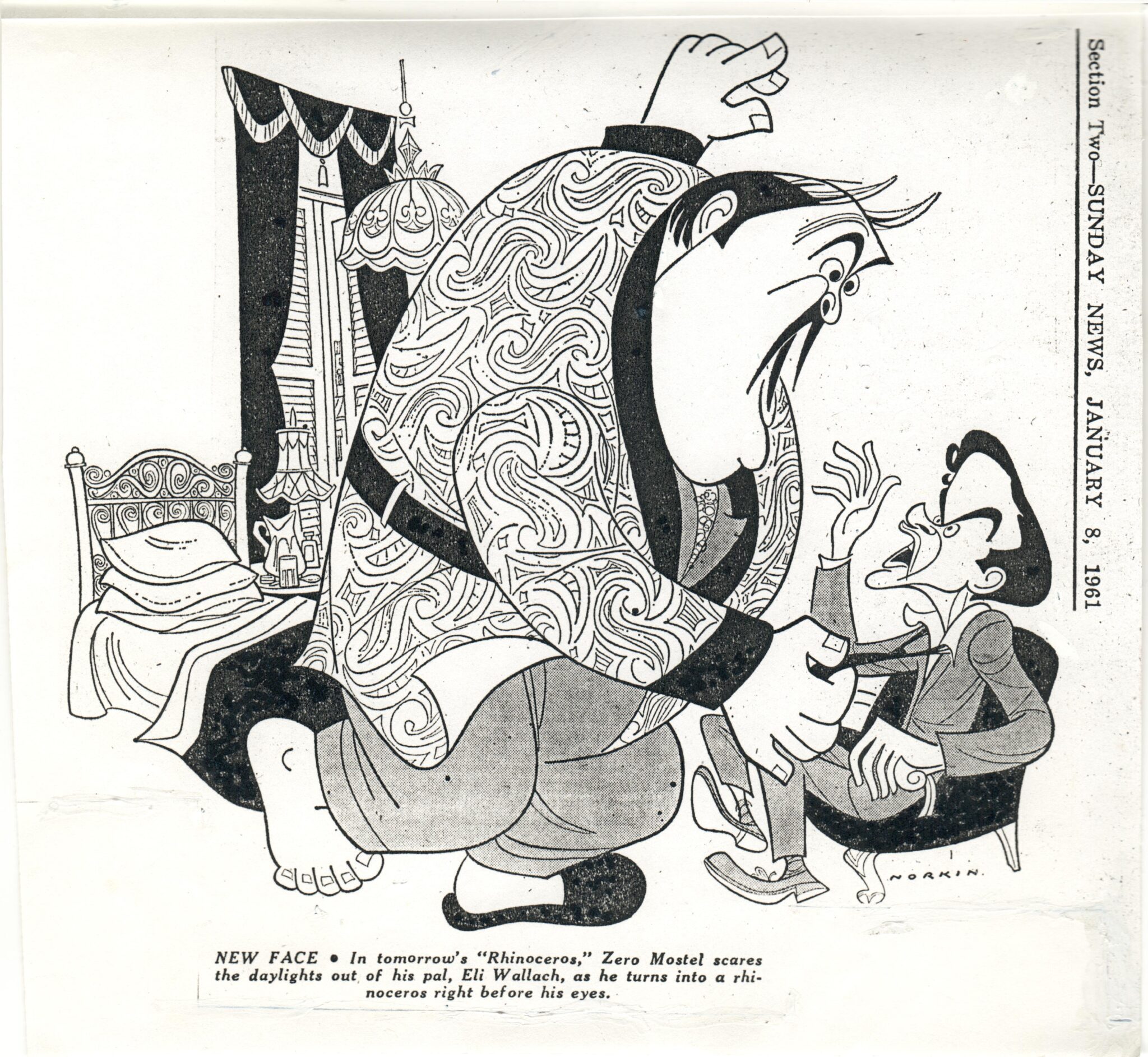 Zero Mostel Dies of Heart Failure at 62 (NYT front page) - Belnord ...